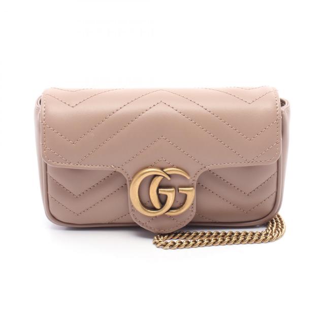 グッチ GUCCI GGマーモント スーパーミニバッグ ショルダーバッグ バッグ レザー レディース ピンク系 476433DTDCT5729 【新品】