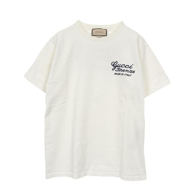 グッチ GUCCI エンブロイダリー カットソー 衣料品 トップス コットン メンズ ホワイト系 782762 【中古】