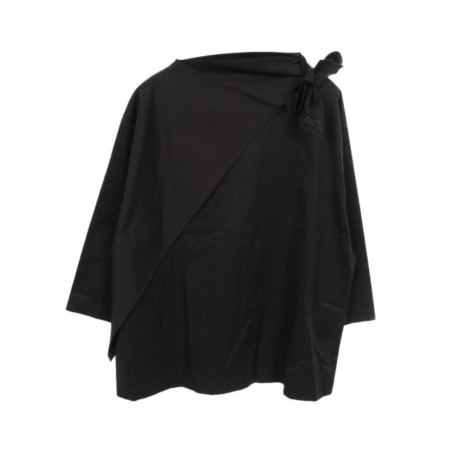 エルメス HERMES ツイリーネック ブラウス 衣料品 トップス コットン レディース ブラック系 2H0609DB 【中古】