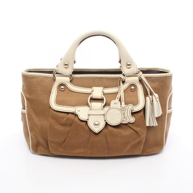 セリーヌ CELINE ブギーバッグ ハンドバッグ バッグ キャンバス レザー レディース ブラウン系 / アイボリー系 【中古】