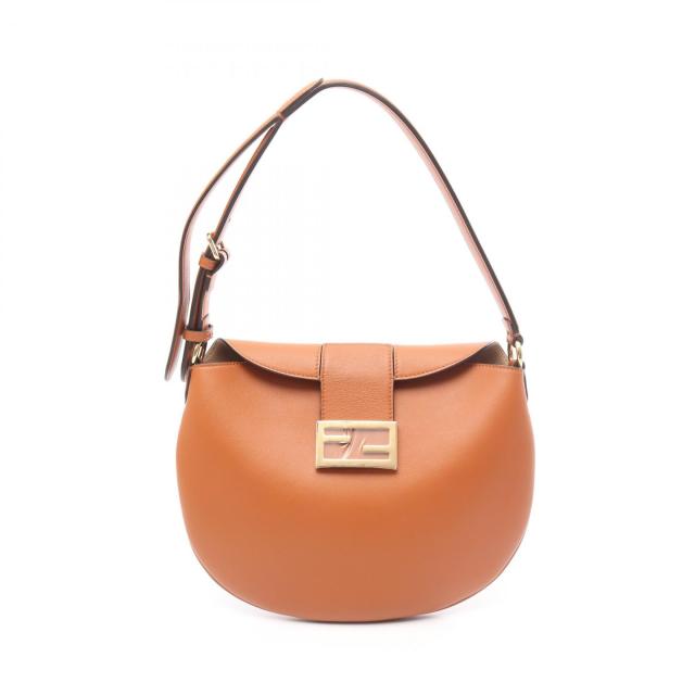 フェンディ FENDI クロワッサン ハンドバッグ バッグ レザー レディース ブラウン系 8BR790 【中古】