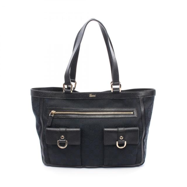 グッチ GUCCI アビー GGキャンバス トートバッグ バッグ キャンバス レザー レディース ブラック系 146247 【中古】