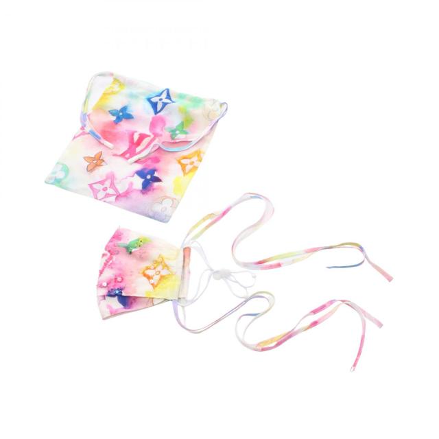 ルイ・ヴィトン LOUIS VUITTON マスク ポーチ モノグラムウォーターカラー アクセサリー シルク コットン メンズ ホワイト系 / マルチカラー M76772 【中古】