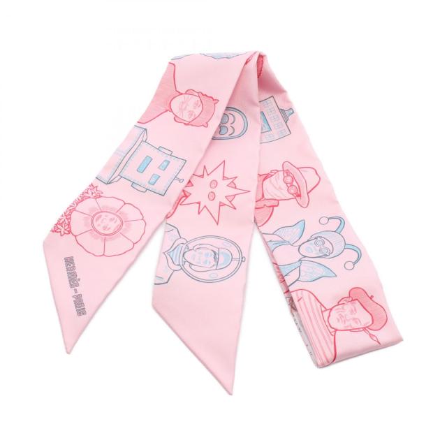 エルメス HERMES DRESS CODE スカーフ 衣料品 シルク シルク レディース ピンク系 / レッド系 / ブルー系 【中古】