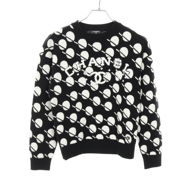 シャネル CHANEL ココマーク フラワーロゴ ニット 衣料品 トップス カシミヤ レディース ブラック系 / ホワイト系 P77905K11244 【中古】