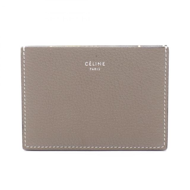 セリーヌ CELINE カードケース アクセサリー レザー レディース グレー系 【中古】