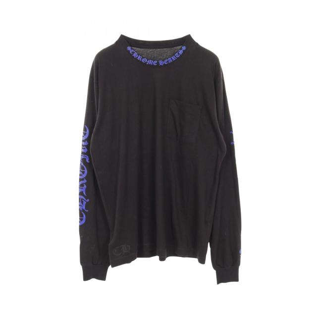 クロムハーツ CHROME HEARTS ネックロゴ カットソー 衣料品 トップス コットン メンズ ブラック系 【中古】