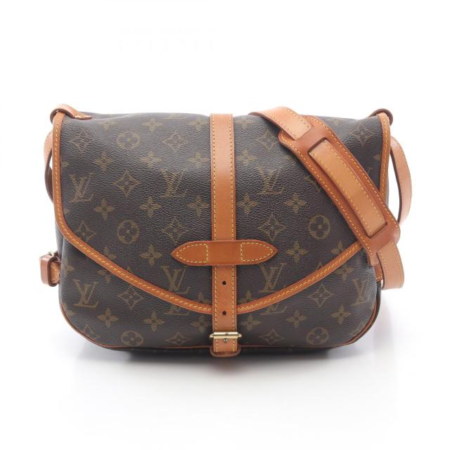 ルイ・ヴィトン LOUIS VUITTON ソミュール30 ショルダーバッグ バッグ PVCコーティングキャンバス レザー モノグラム レディース ブラウン系 M42256 【中古】