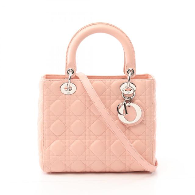 ディオール Dior LADY DIOR レディディオール ハンドバッグ バッグ レザー レディース ピンク系 【中古】