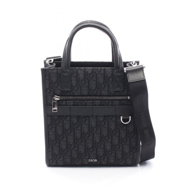 ディオール Dior Safari サファリ ノースサウス オブリーク ハンドバッグ バッグ キャンバス レザー メンズ ブラック系 1ESPO311YKY_H03E 【中古】
