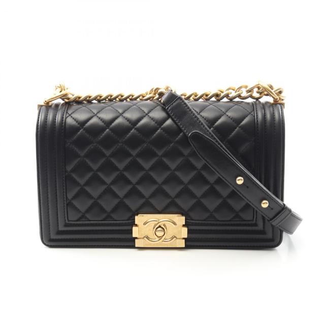 シャネル CHANEL ボーイシャネル ショルダーバッグ バッグ ラムスキン（羊革） レディース ブラック系 A67086 【中古】