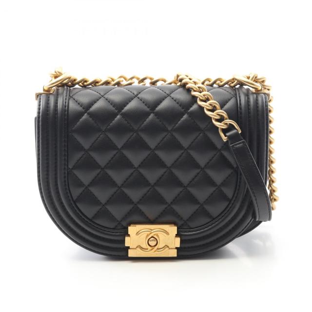 シャネル CHANEL ボーイシャネル スモール ショルダーバッグ バッグ ラムスキン（羊革） レディース ブラック系 AS3350 【中古】