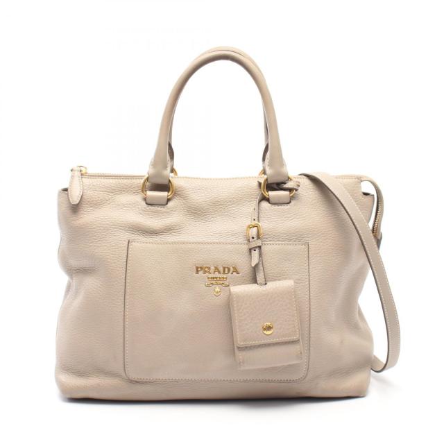 プラダ PRADA VIT DAINO ハンドバッグ バッグ レザー レディース ベージュ系 【中古】