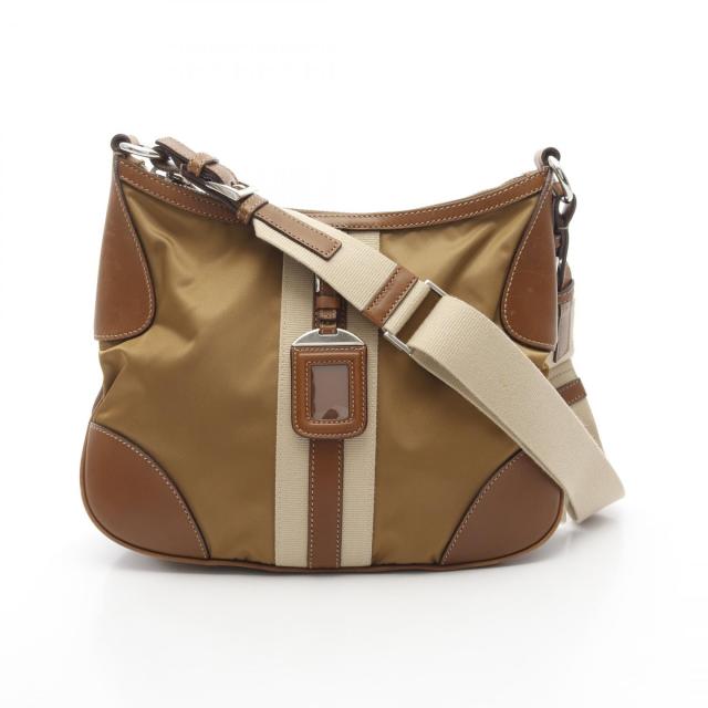 プラダ PRADA TESSUTO ショルダーバッグ バッグ ナイロン レザー レディース ブラウン系 【中古】