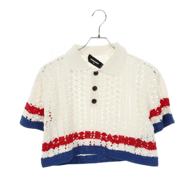 ディースクエアード DSQUARED2 トリコロール ニット 衣料品 トップス コットン レディース ホワイト系 / ブルー系 / レッド系 S71HA1245 【中古】