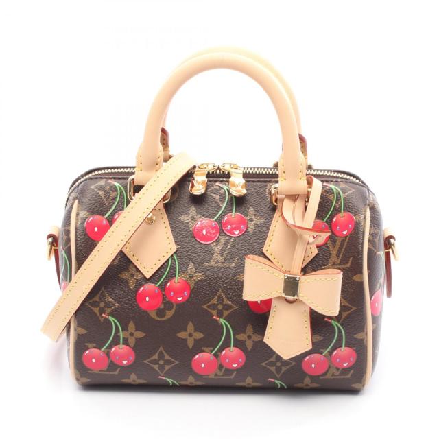 ルイ・ヴィトン LOUIS VUITTON LOUIS VUITTON × 村上隆 スピーディ バンドリエール20 モノグラムチェリー ハンドバッグ バッグ PVCコーティングキャンバス レザー レディース ブラウン系 M13094 【中古】