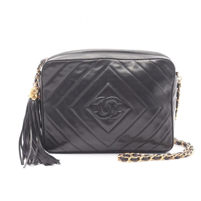 シャネル CHANEL ココマーク ダイヤキルティング ショルダーバッグ バッグ ラムスキン（羊革） レディース ブラック系 【中古】
