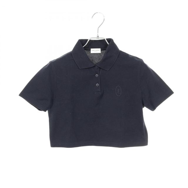 サンローランパリ SAINT LAURENT PARIS ポロシャツ 衣料品 トップス コットン レディース ネイビー系 686218 【中古】