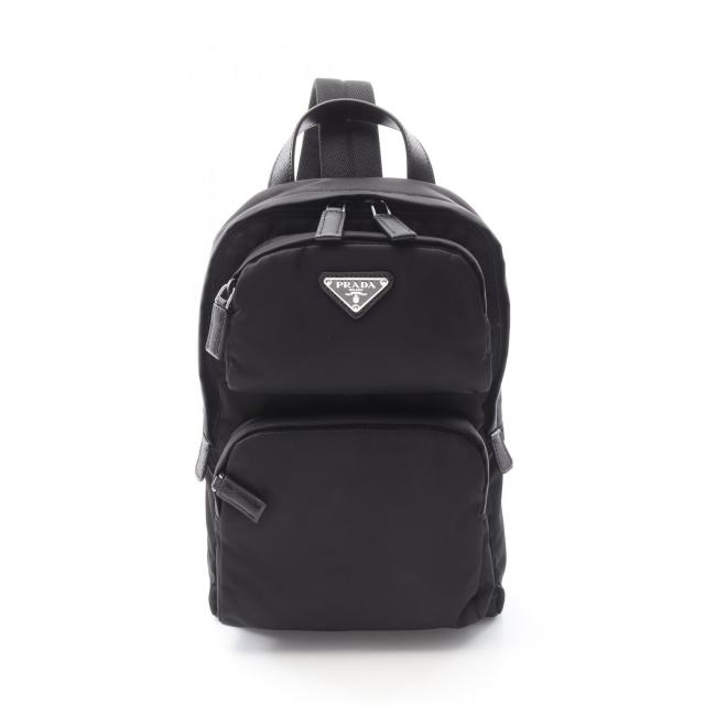 プラダ PRADA Re-Nylon ウエストバッグ ボディバッグ バッグ ナイロン サフィアーノレザー メンズ ブラック系 2VZ1052DMGF0002 【新品】
