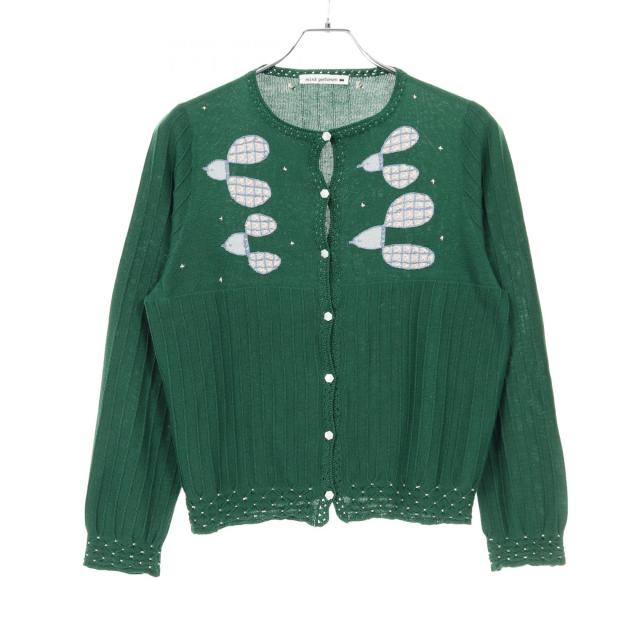 ミナペルホネン mina perhonen plover カーディガン 衣料品 トップス コットン レディース グリーン系 SS8656 【中古】