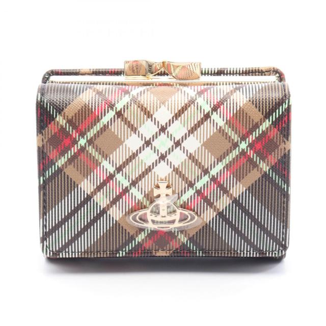 ヴィヴィアンウエストウッド Vivienne Westwood SMALL FRAME WALLET オーブ 三つ折り財布 財布 PVCコーティングキャンバス レディース ブラウン系 / マルチカラー 51010018US001KD101 【新品】