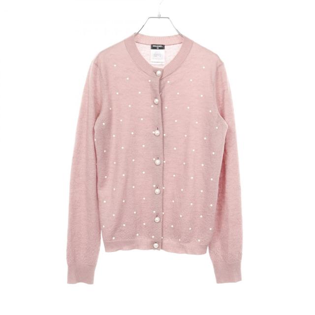 シャネル CHANEL ココマークパールボタン カーディガン 衣料品 トップス カシミヤ モヘヤ レディース ピンク系 P50018K06342 【中古】