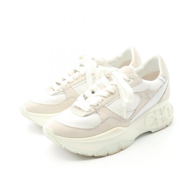 ジミーチュウ JIMMY CHOO LONDON ロンドン スニーカー 靴 スウェード ファブリック レディース ホワイト系 / グレー系 【中古】