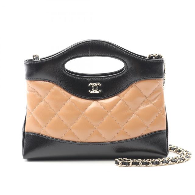 シャネル CHANEL シャネル31 ナノ ショルダーバッグ バッグ レザー レディース ブラック系 / ベージュ系 AP3656 【中古】