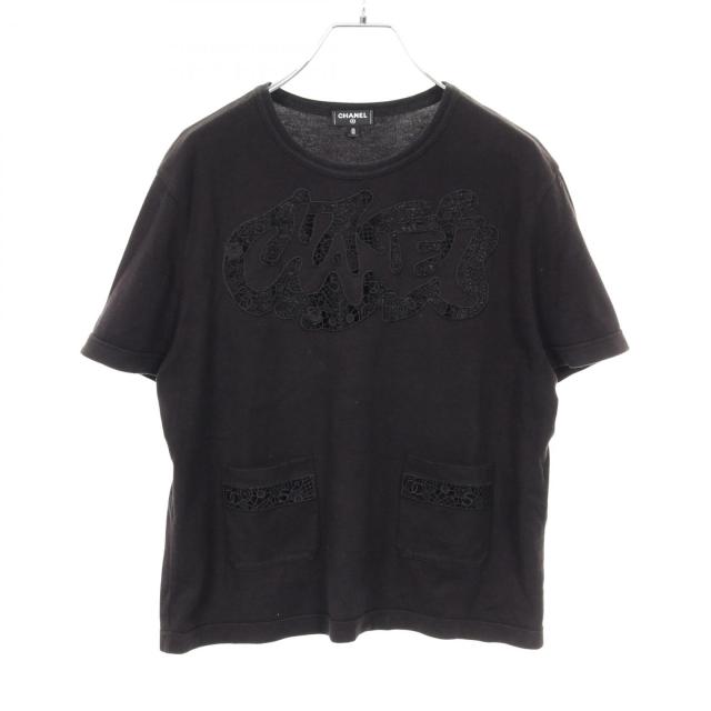 シャネル CHANEL アイコン カットソー 衣料品 トップス コットン レディース ブラック系 P63109 【中古】