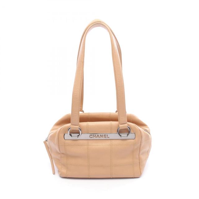 シャネル CHANEL チョコバー ショルダーバッグ バッグ カーフ（牛革） レディース ベージュ系 A26135 【中古】