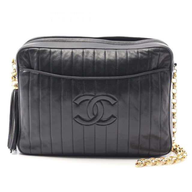 シャネル CHANEL マドモアゼル ココマーク ショルダーバッグ バッグ ラムスキン（羊革） レディース ブラック系 【中古】