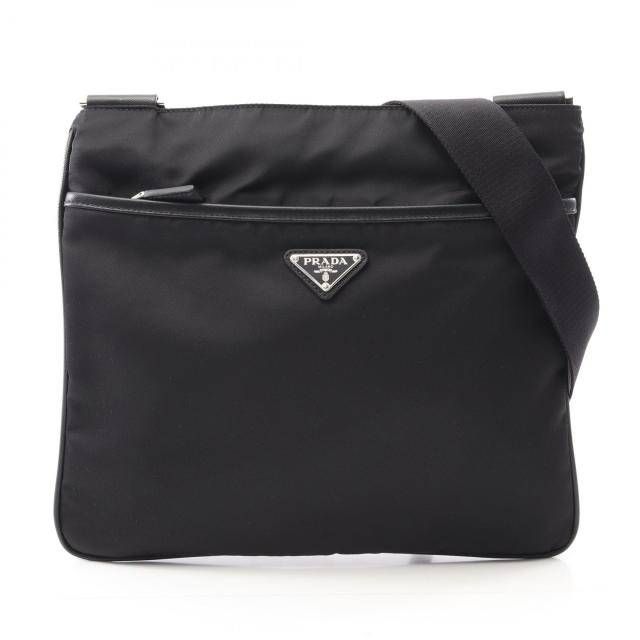 プラダ PRADA TESSUTO + SAFFI ショルダーバッグ バッグ ナイロン サフィアーノレザー レディース ブラック系 【中古】