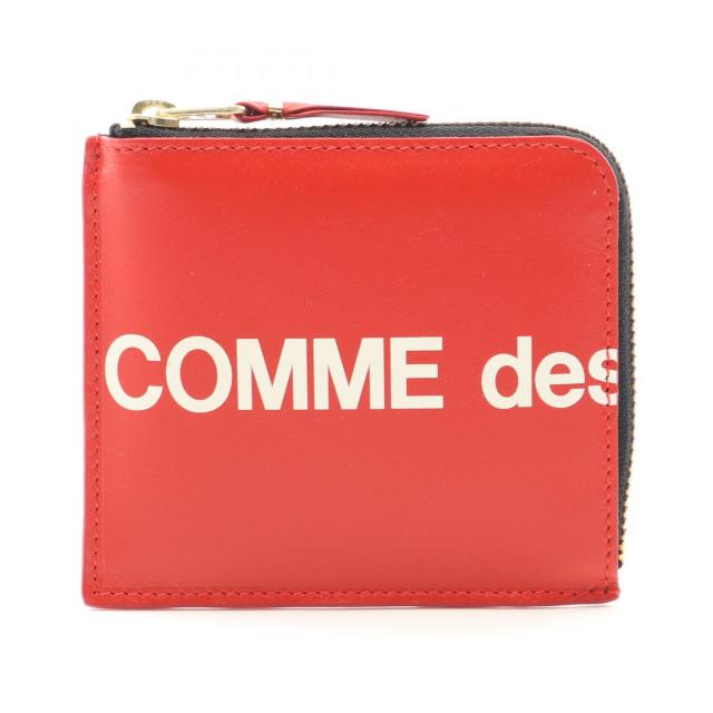 コムデギャルソン COMME des GARCONS HUGE LOGO ケース 財布 レザー メンズ レディース レッド系 SA3100HL 【新品】