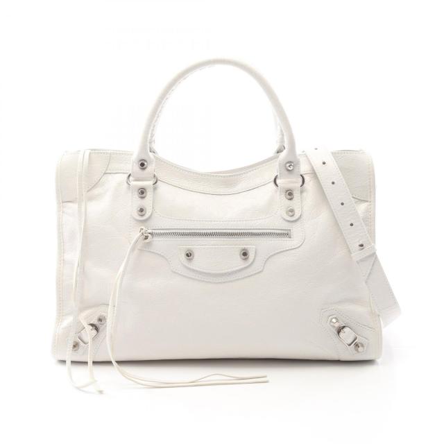 バレンシアガ BALENCIAGA シティ ミディアム ハンドバッグ バッグ レザー レディース ホワイト系 8230582AA9S9104 【新品】