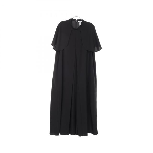 エンフォルド ENFOLD CAPE WAVE DRESS ワンピース 衣料品 トップス ポリエステル レディース ブラック系 【中古】