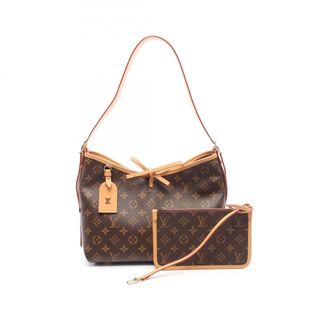 ルイ・ヴィトン LOUIS VUITTON キャリーオール NM PM ショルダーバッグ バッグ PVCコーティングキャンバス レザー モノグラム レディース ブラウン系 M46203 【中古】