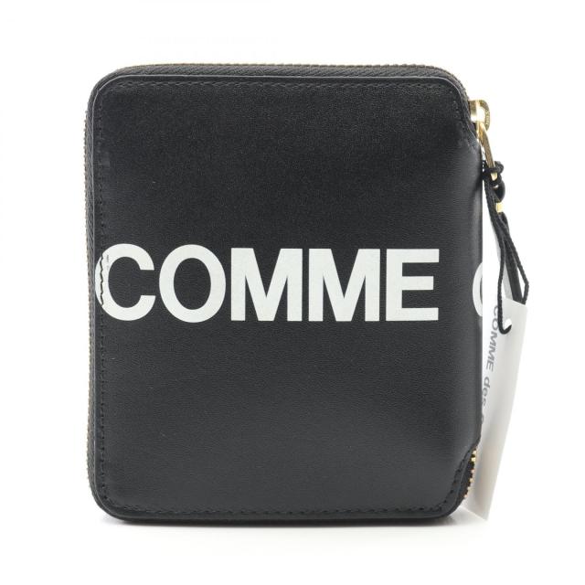 コムデギャルソン COMME des GARCONS HUGE LOGO ラウンド財布 財布 レザー メンズ レディース ブラック系 SA2100HL 【新品】