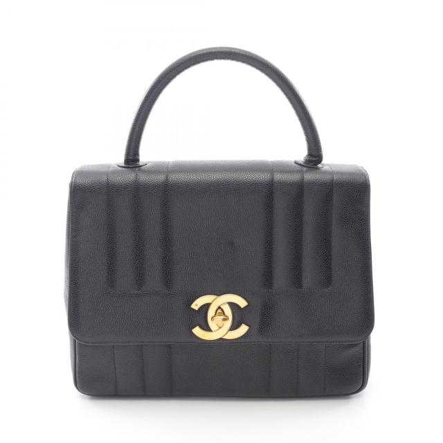 シャネル CHANEL デカココマーク マドモアゼル トップハンドル ハンドバッグ バッグ キャビアスキン(グレインドカーフ) レディース ブラック系 【中古】