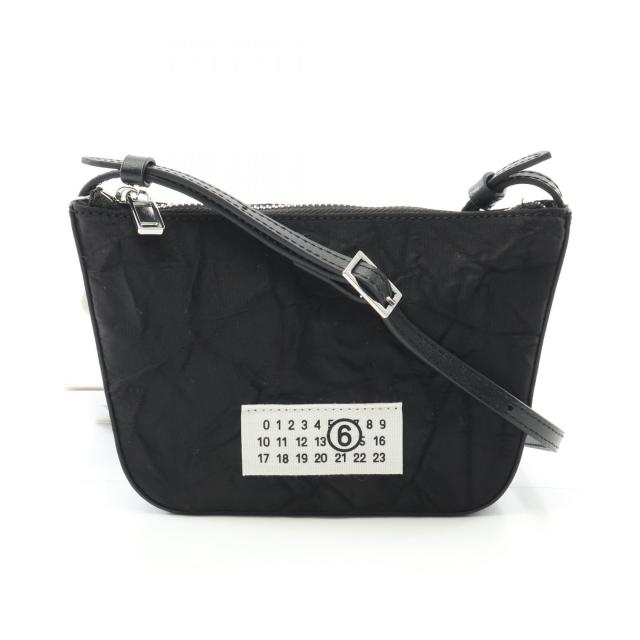 エムエムシックス MM6 NUMERIC ショルダーバッグ バッグ ナイロン レザー メンズ レディース ブラック系 SB5ZI0008P6994T8013 【新品】