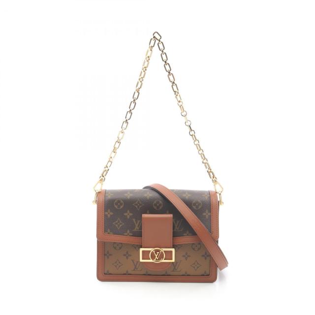 ルイ・ヴィトン LOUIS VUITTON ドーフィーヌMM モノグラムリバース ショルダーバッグ バッグ PVCコーティングキャンバス レザー レディース ブラウン系 M44391 【中古】