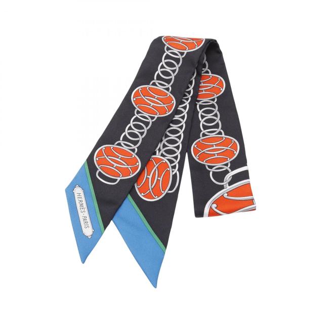 エルメス HERMES ツイリー LIFT PROFILE スカーフ 衣料品 シルク シルク レディース ブラック系 / マルチカラー 【中古】