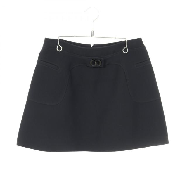 クリスチャンディオール Christian Dior CDバックル スカート 衣料品 ボトムス ウール シルク レディース ブラック系 141J44A1166 【中古】