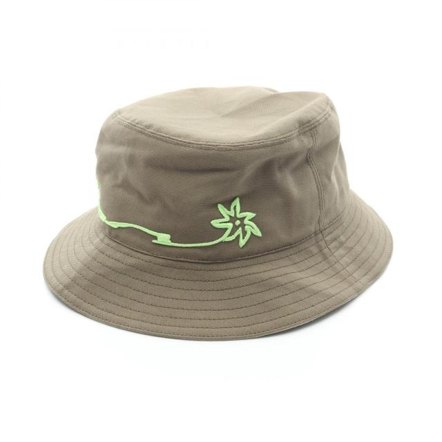 ディオール Dior DIOR × TRAVIS SCOTT CACTUS JACK バケット ハット 帽子 コットン メンズ カーキ系 / グリーン系 【中古】