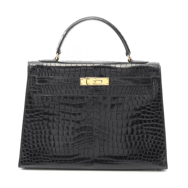 エルメス HERMES ケリー32 ハンドバッグ バッグ ポロサス ポロサス レディース ブラック系 【中古】