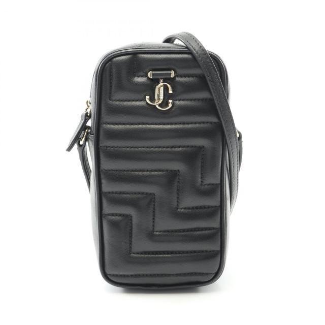 ジミーチュウ JIMMY CHOO AVENUE フォンケース ショルダーバッグ バッグ レザー レディース ブラック系 【中古】