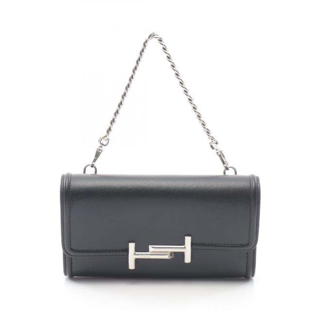 トッズ TOD？S ダブルT ハンドバッグ バッグ レザー レディース ブラック系 XAWDSSO6200XMAB999 【中古】