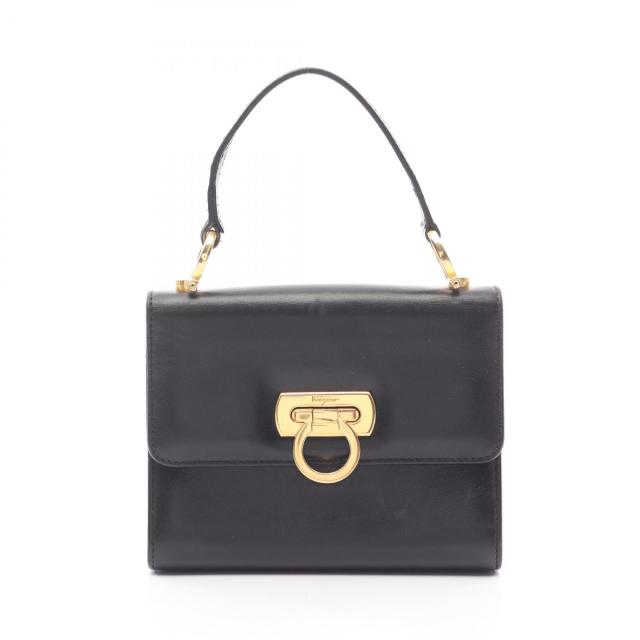 サルヴァトーレフェラガモ Salvatore Ferragamo ガンチーニ ハンドバッグ バッグ レザー レディース ブラック系 21 4797 【中古】