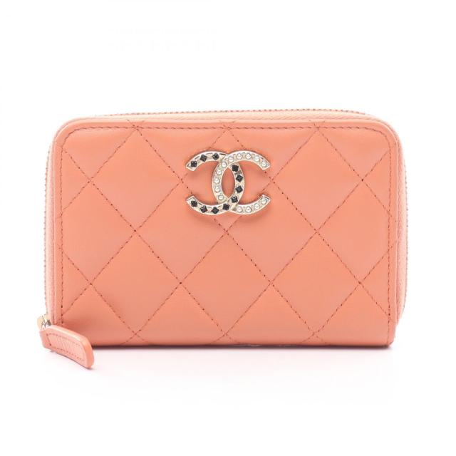 シャネル CHANEL マトラッセ ケース 財布 ラムスキン（羊革） レディース ピンク系 【中古】
