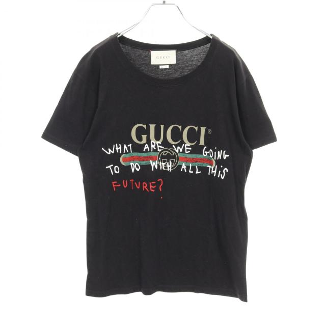 グッチ GUCCI インターロッキングG カットソー 衣料品 トップス コットン メンズ ブラック系 493117 【中古】