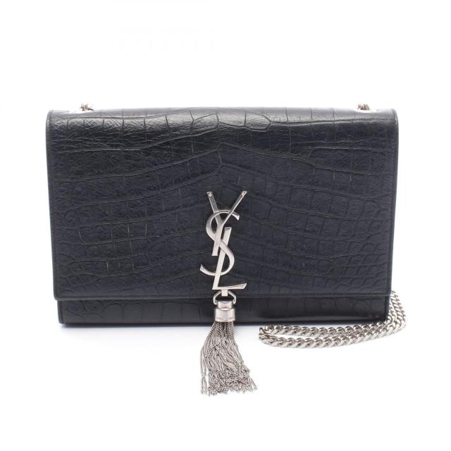 サンローランパリ SAINT LAURENT PARIS ケイト タッセル ミディアム ショルダーバッグ バッグ レザー レディース ブラック系 【中古】
